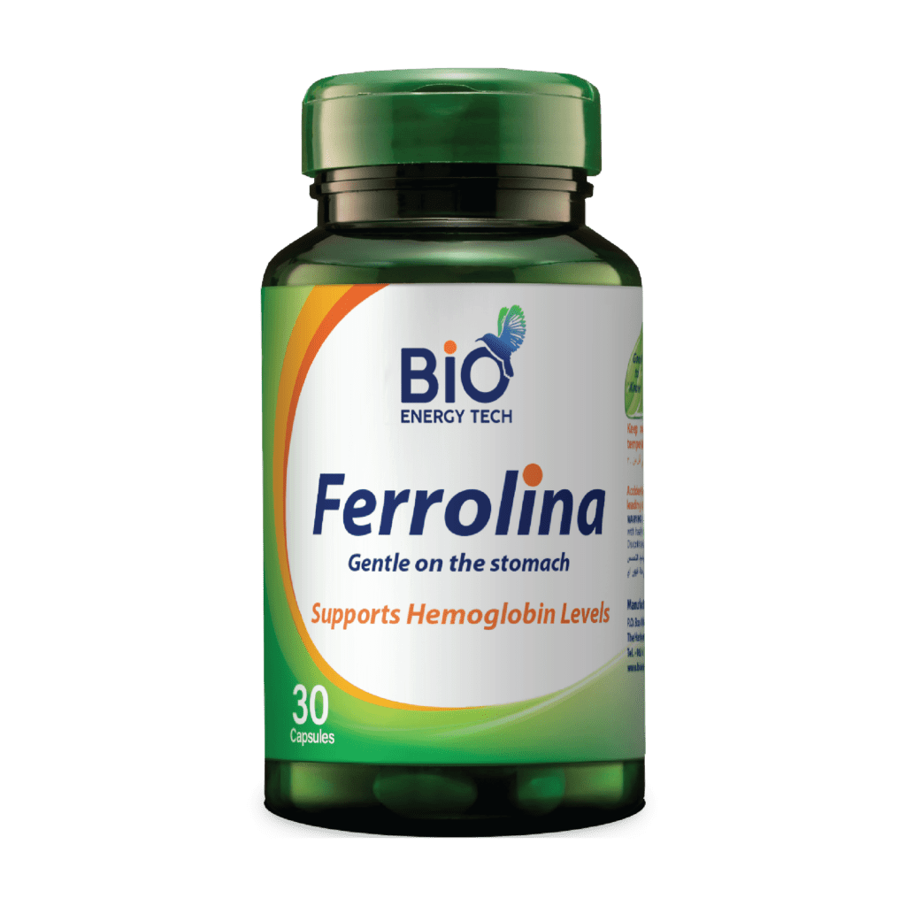 Ferrolina | Iron Bisglycinate + Spirulina | 30 Capsules | Halal ...